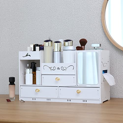 Amikadom #77GU37 Desk Organizers and Accessories Desk Storage Box Vanity Organizer Cosmetic Storage Organizer Bathroom Counter Or Cloa