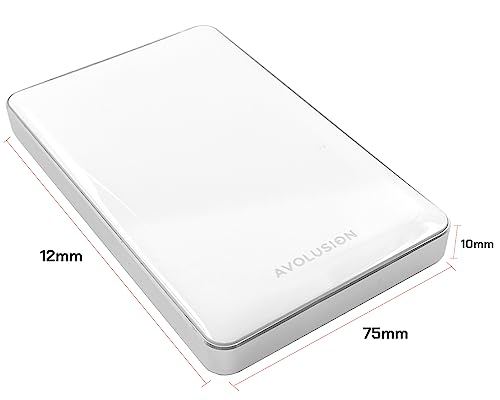 Avolusion T1 Series 2TB USB 3.0 Portable External Hard Drive for PC, Mac, Playstation & Xbox (White) - 2 Year Warranty