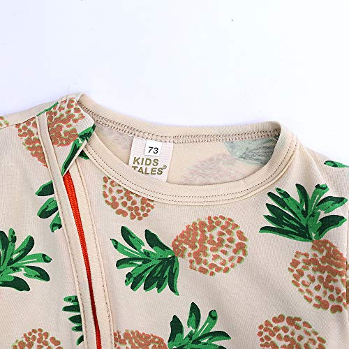 Kids Tales Baby Boys Long Sleeve Footies Zipper Romper Pineapple Pajama Bodysuit