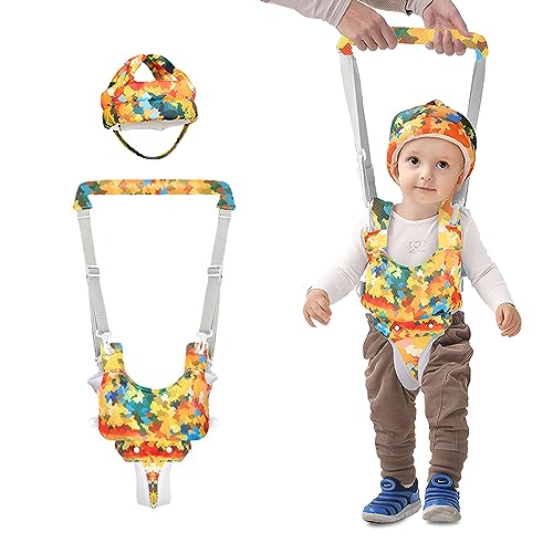 Baby Walking Harness + Baby Helmet- Adjustable Handheld Baby Walker Assistant, Belt Walker for Baby, 8-24 Months