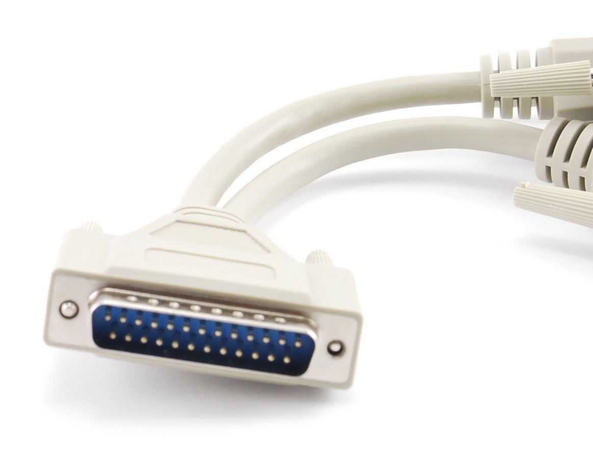 CablesOnline 8 inch DB25 Parallel Male/Dual Female Y-Splitter Printer Cable (YS-005)