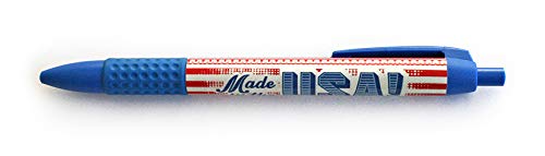 Patriotic Themed Ballpoint Pens with Grip - 6 Pack (Made in USA)