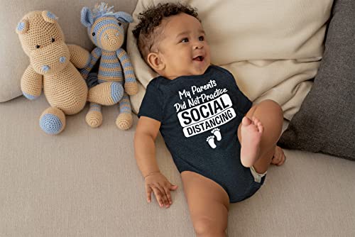 Unordinary Toddler my parents did not practice social distancing newborn baby funny quarantine announcements bodysuit (Charcoal Black, 3-6 Months)
