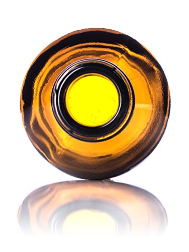 Amber Glass Bottles with Eye Droppers (2 oz, 4 pk) For Essential Oils, Colognes & Perfumes, Blank Labels Included