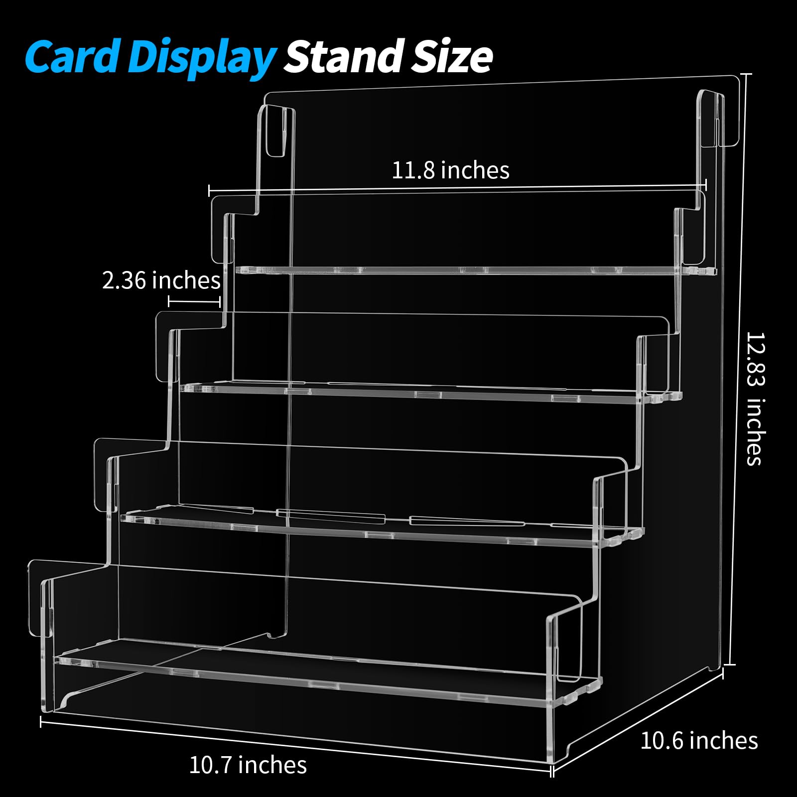 4 Tier Acrylic Greeting Card Display Stand Sticker Display Stand for Vendors Retail Display Postcard Display Photo Stand Retail Display Racks Mail Organizer Stamp Pad Holder Storage for Cards