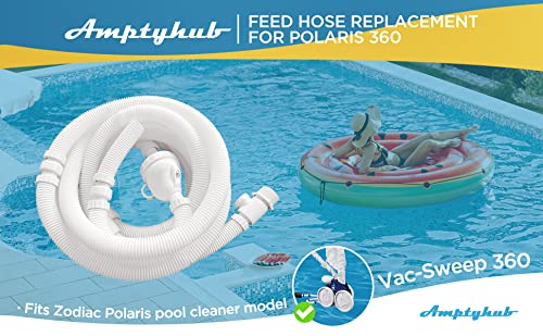 Amptyhub 9-100-3100 Feed Hose Complete with Back-Up Valve and Universal Wall Fitting Replacement for Polaris 360 (Not Compatible with Polaris 280 380))