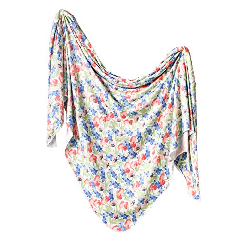 Large Premium Knit Baby Swaddle Receiving Blanket "Wren" by Copper Pearl