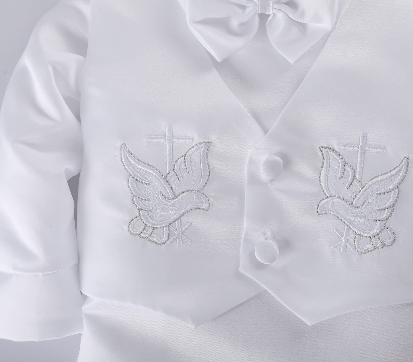 Baby Boy Christening Outfits Baptism Long Sleeve Suit Set with Hat, Cross Socks, 3-6 Months