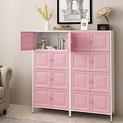 MIOCASA Metal Locker with 8 Doors Storage Cabinet Home and School Storage Organizer Steel Cabinet for Clothes,Bags,Toys and Book (S-Locker-08)