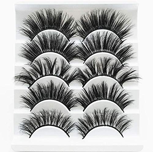 5 Pairs Faux 3D Mink Lashes Multipack,False Eyelashes Natural Soft False Eyelashes Pack for Makeup Eyelashes Extension(3D-Mix)