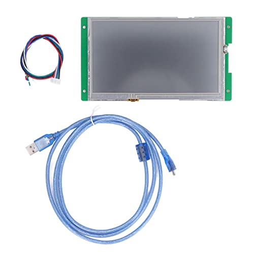 4 Wire Industrial LCD Screen, LED Backlight 7in Serial Touch Screen Power Off Data Saving MCU Control for DIY Electronic Equipment