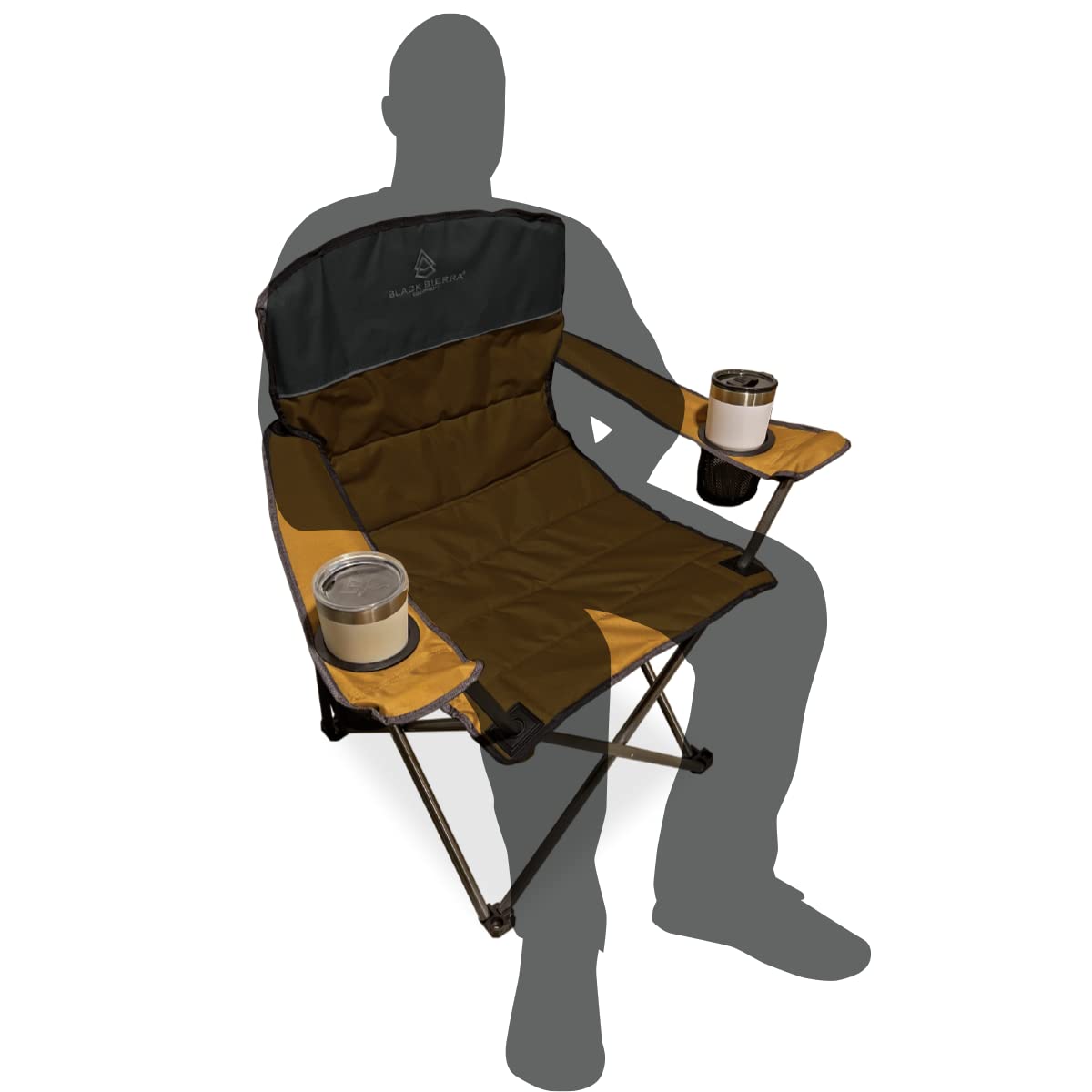 3 Piece Campfire Conversation Set for Camping, Patio, Hunting, Beach, Outdoor- Camping Folding Padded Loveseat with Deluxe Comfort Chairs- Set- Folding Set for Festivals, Beach, Camping