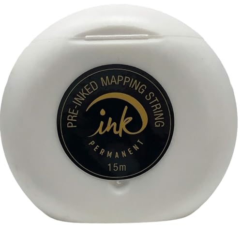 5 Pack Pre-Inked Premium Eyebrow Mapping String by Ink Permanent 100 M - 328 Ft Mapping Thread For Eyebrow Mapping For Microblading, PMU and Henna Procedures 20M each (White)