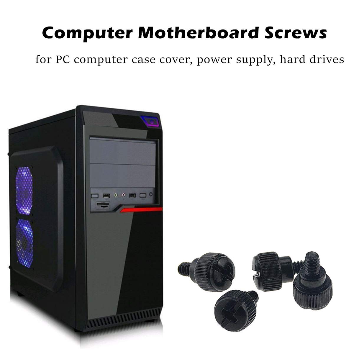30 Pcs M3.5 Computer Case Thumb Screws #6-32x6mm Exquisite Craft Black PC Computer Case Metal Alloy Thumb Screw with Cross Recessed Head for Installing Cover