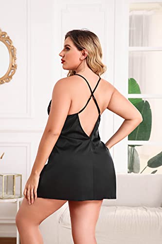 Avidlove Plus Size Babydoll For Women Sexy Nightgowns For Women Plus Size Black 14W