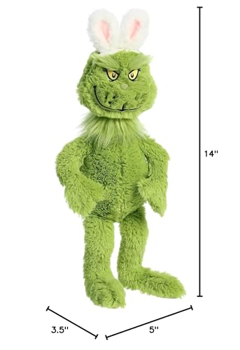 Aurora® Whimsical Dr. Seuss™ Bunny Grinch Stuffed Animal - Magical Storytelling - Literary Inspiration - Green 14 Inches