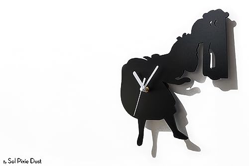 Alice looking through the keyhole Wall Clock - Keyhole Wonderland - Talking Door Knob - Alice's Adventures - Kids Nursery and Playroom Decor