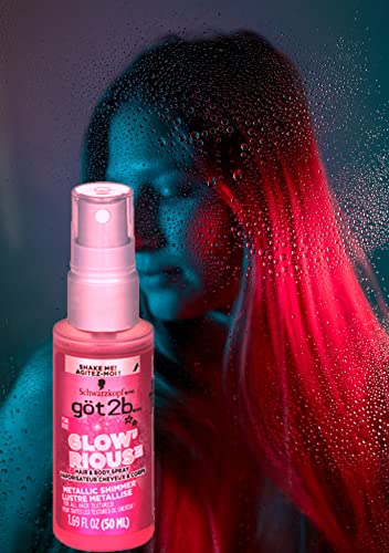 got2b GLOW'RIOUS Metallic Shimmer Hair Glitter & Body Glitter Duel Spray 1.69oz (Pink)