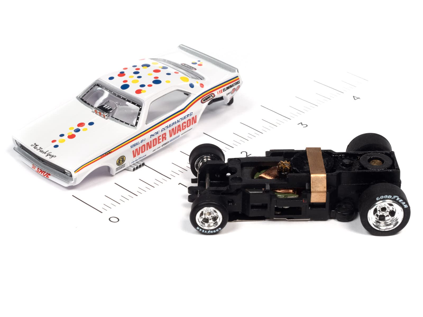 Auto World 4Gear R26 Don Schumacher - 1970s Plymouth Barracuda Wonder Wagon HO Scale Slot Car