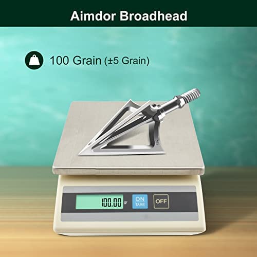 Aimdor X1 Broadheads Hunting Broadheads 12pcs 100/125 Grain Fixed Blades Stainless Steel X1 Hunting Broadheads for Crossbow Compound Bow and Hunting Bow
