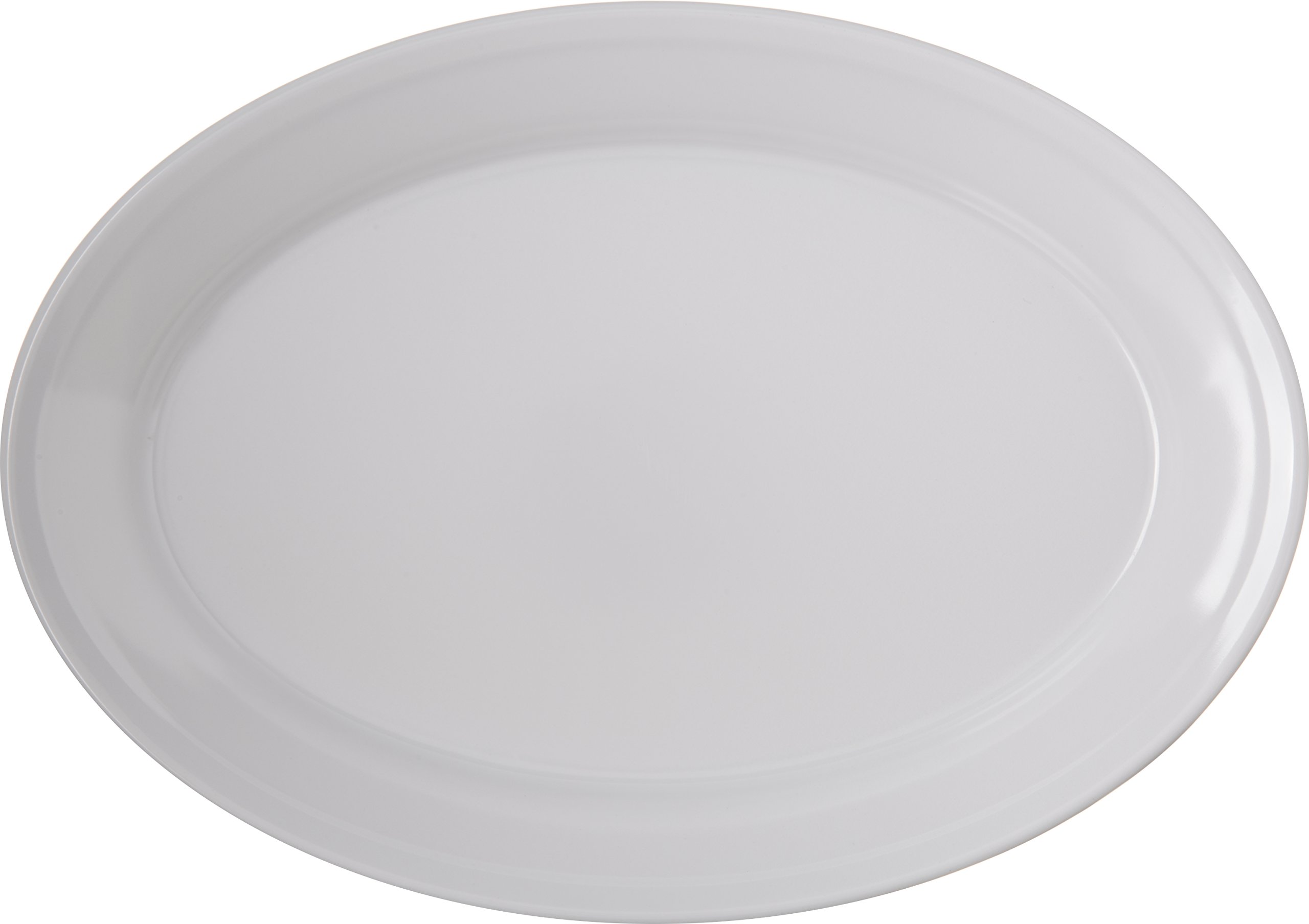 Carlisle FoodService Products 4356002 Dallas Ware Melamine Oval Platter Tray, 12" x 8.50", White (Pack of 24)