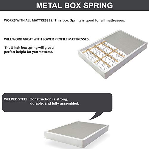 Greaton 4-Inch Fully Assembled Low Profile Metal Traditional Box Spring/Foundation for Mattress, Twin