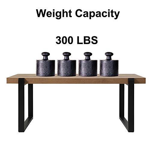 FOLUBAN Rustic Coffee Table,Wood and Metal Industrial Cocktail TableĀ for Living Room, 47 Inch Oak