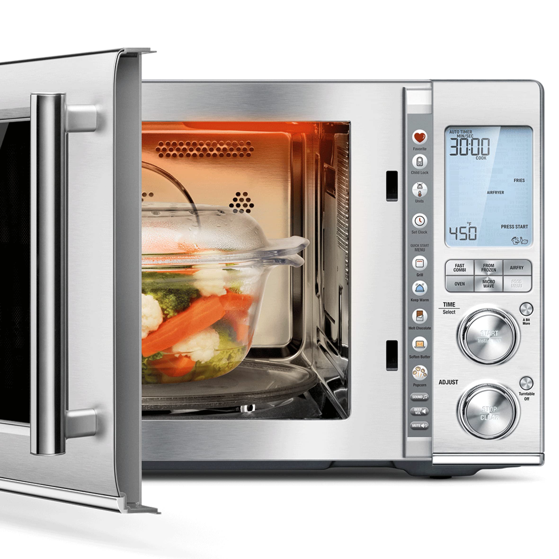 Breville BMO870BSS1BUC1 Combi Wave 3 in 1, Brushed Stainless Steel (Renewed)