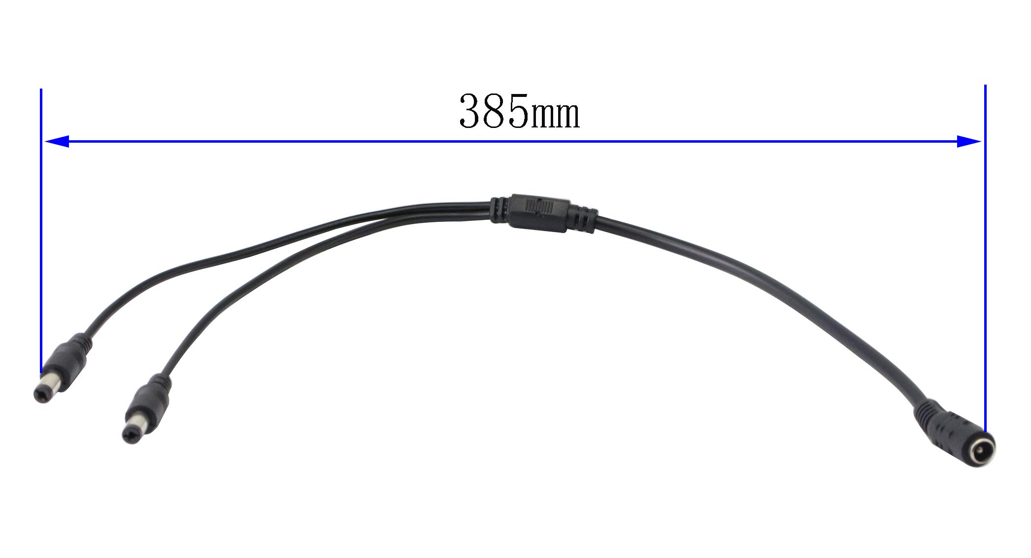 zdyCGTime 2Pack DC Power Female to Male Splitter Adapter Cable 1 Female to 2 Male 5.5mm x 2.1mm DC Power Supply Splitter Cord for Security CCTV Parking Security Cameras(1 to 2)