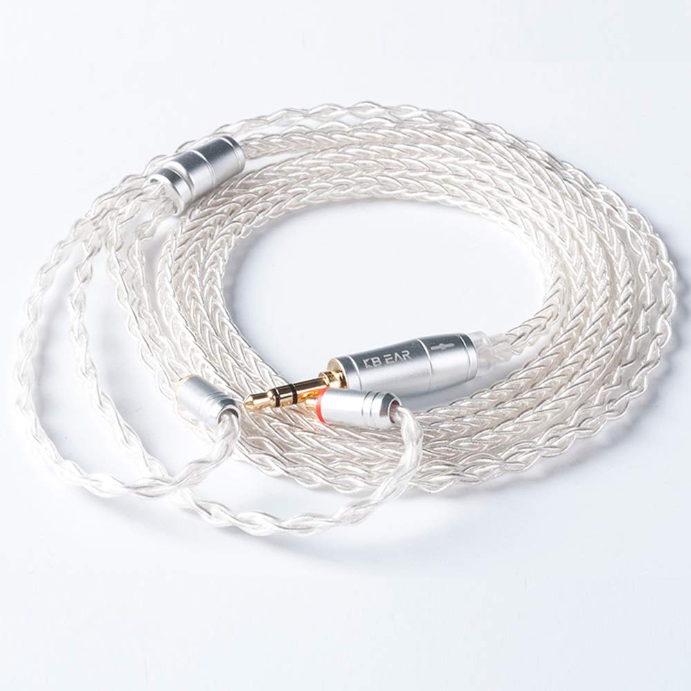 KBEAR 8 Core Silver Plated Upgrade Earphone Cable, Detachable Replacement Cable HiFi in Ear Monitor Cable for TIN T2 T3 P1 for Shure SE215 SE315 SE425 SE535 UE900 (MMCX 3.5mm)……