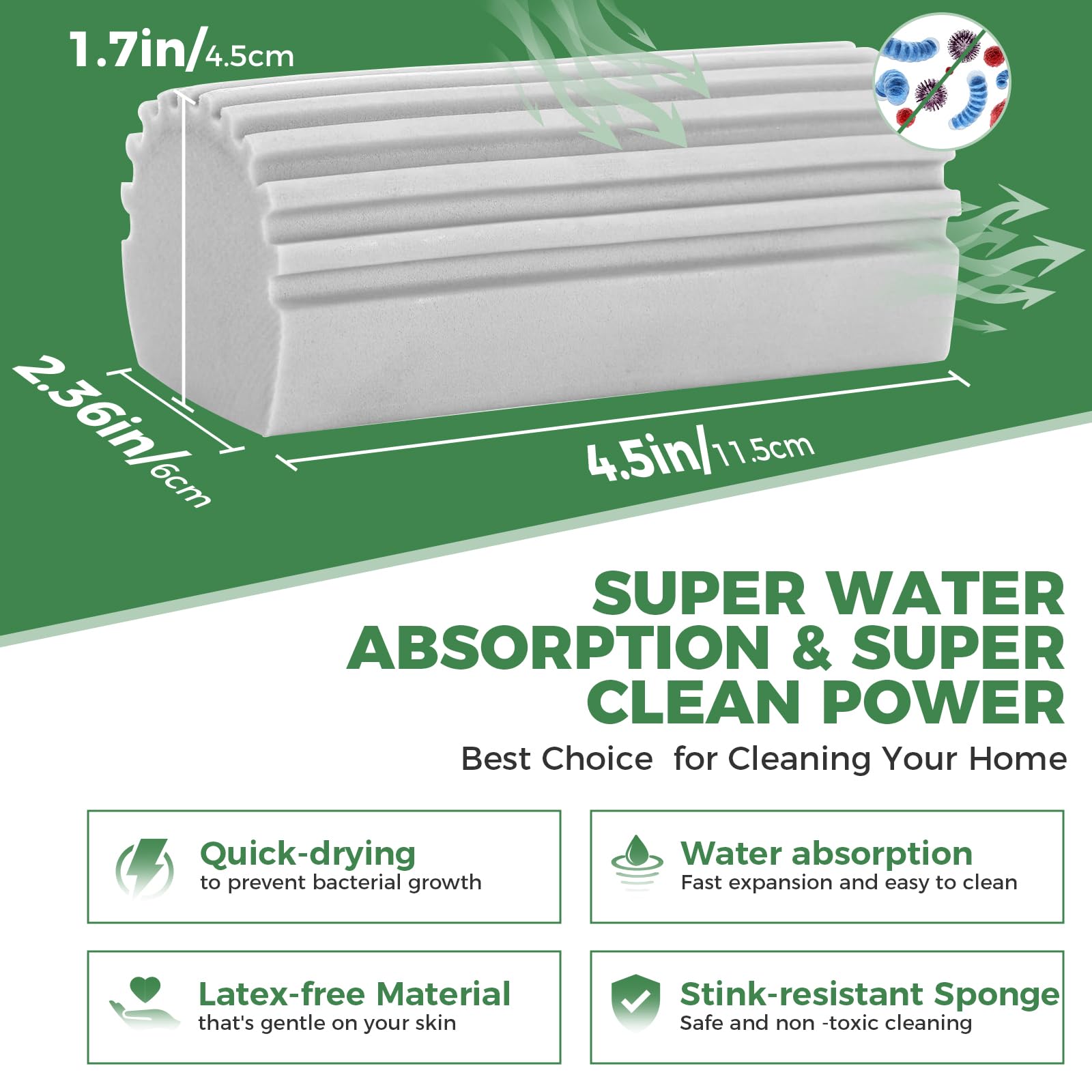 5 Pcs Damp Clean Duster Sponge, Dusters for Cleaning Blinds, Baseboard, Ceiling Fan Scrub Brush Magic Eraser Sponge Apartment Must Haves Household Cleaning Supplies Products Kitchen Gadgets(Grey)