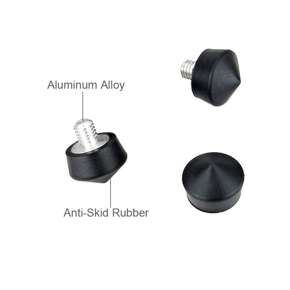 Foto&Tech Universal Anti-Slip 3/8" Rubber Foot Spike Compatible with Andoer Benro Gitzo Induro Kingjoy Manfrotto Weifeng RRS 3/8"-16 Thread Tripod Monopod on Smooth Uneven Surface 30mm x 40mm (3 PCS)
