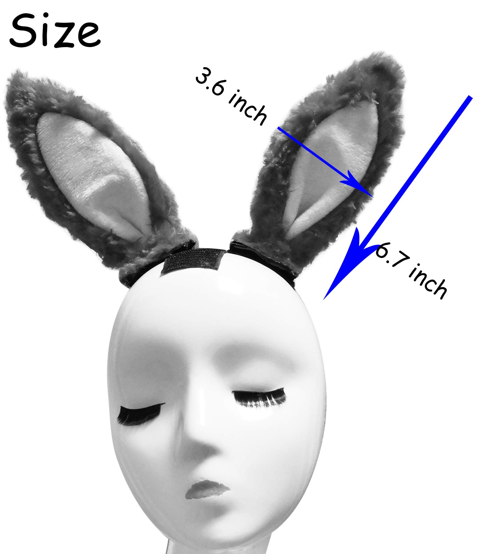 3T-SISTER Helmet Bunny Ear Women Girls Plush Rabbit Ear for Motorcycle Bicycle Ski Helmets Halloween Party Cosplay Wig Helmet Accessory Decorations Velcro Reusable Design (Pink) 2PCS