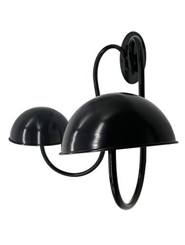 Owlgift Modern Metal Wall Mounted Entryway Retail Hat Rack/Wig Display Stand w/ 2 Circular Hat Hooks, Black