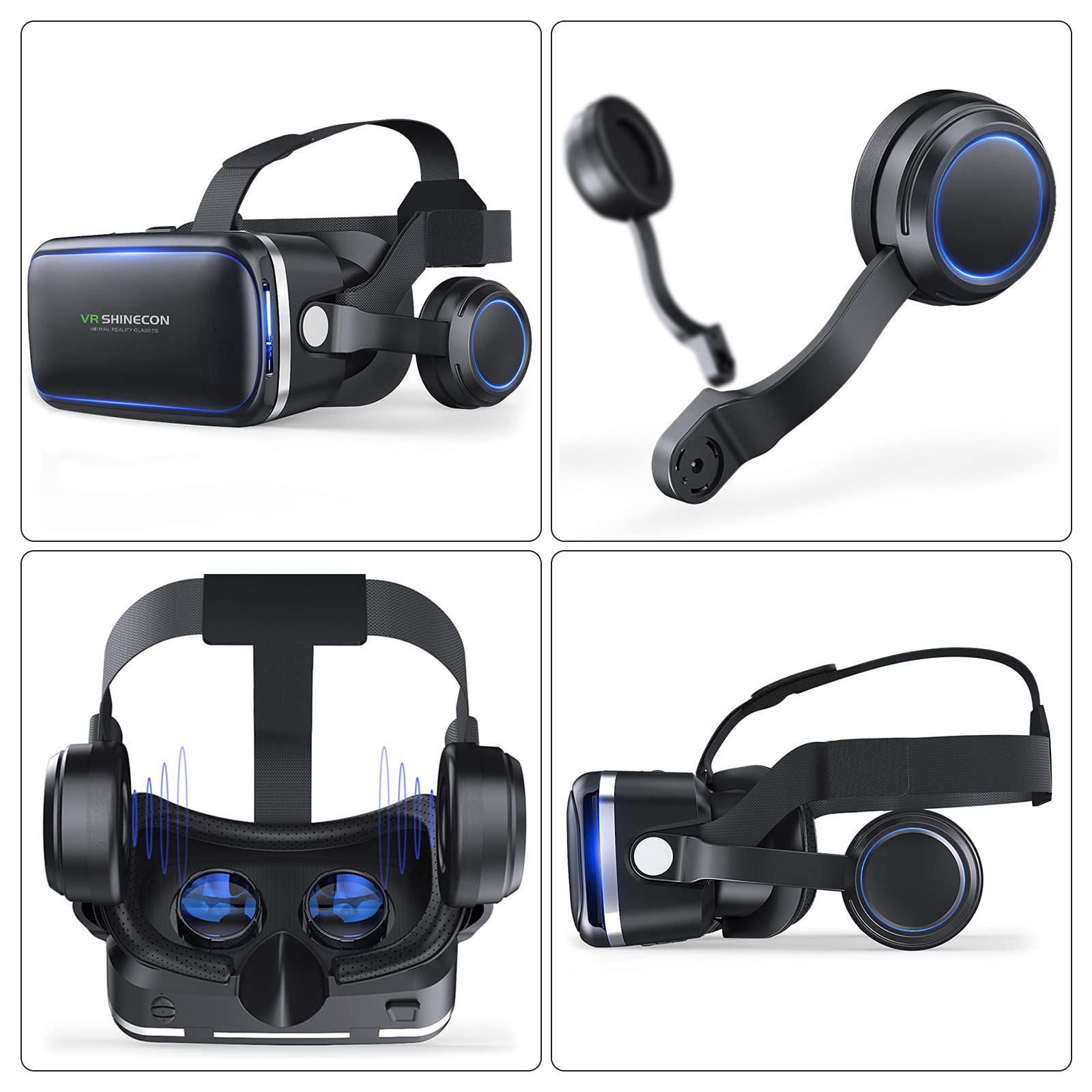 360° VR Headset with Remote Controller Compatible with iPhone and Android Phones,Adjustable 3D VR Glasses Goggles,Virtual Reality Headsets Goggles for Kids and Adults