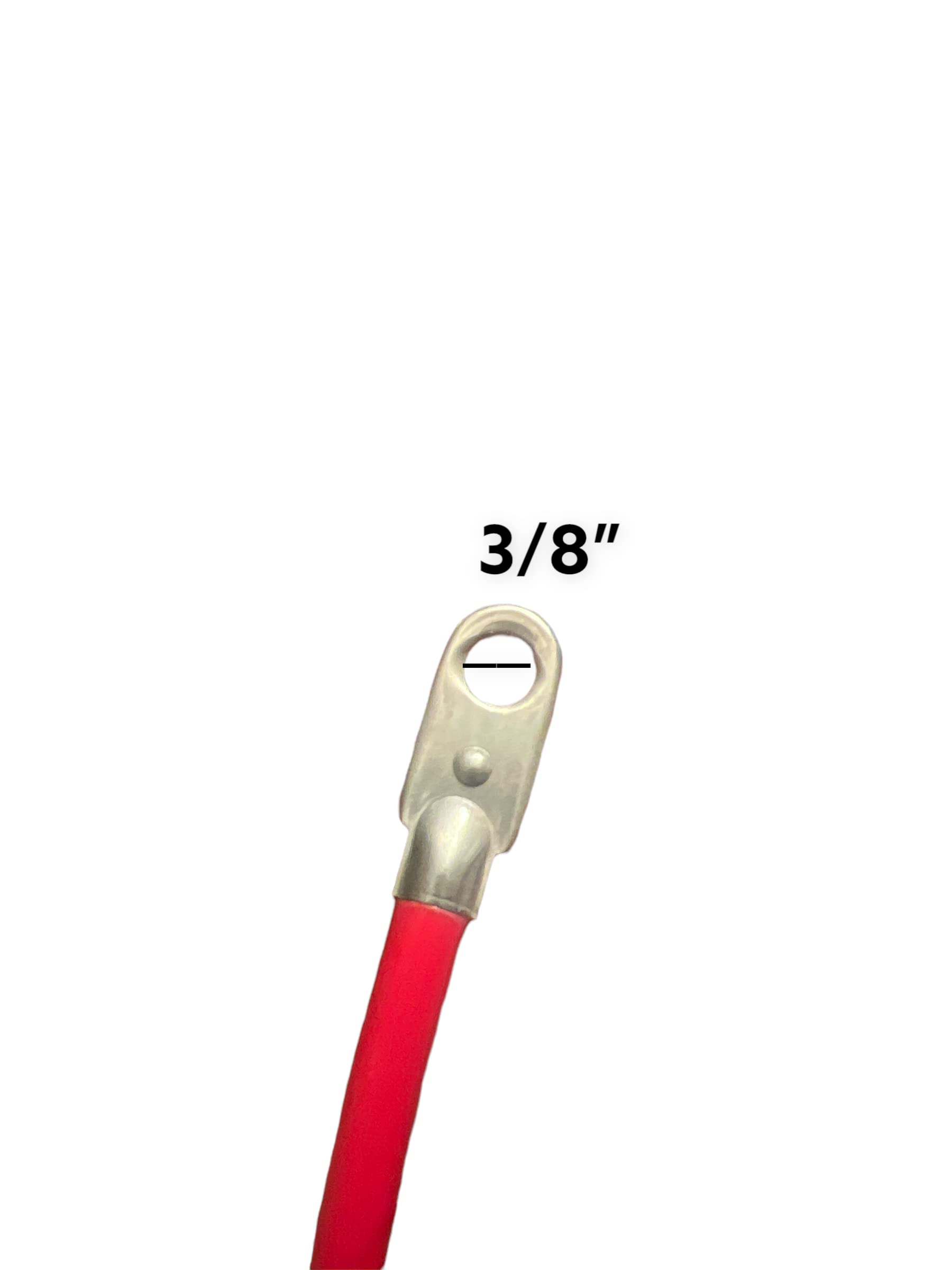 4 AWG Battery Inverter Cables Set, (1 Black & 1 Red) with 3/8 Inch Lugs on Both Ends for Solar, RV, Car, Boat, Auto, Marine (24")