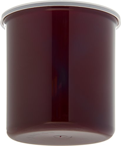 Carlisle FoodService Products Round Storage Container with Lid, 2.7 Quart Crock, Brown