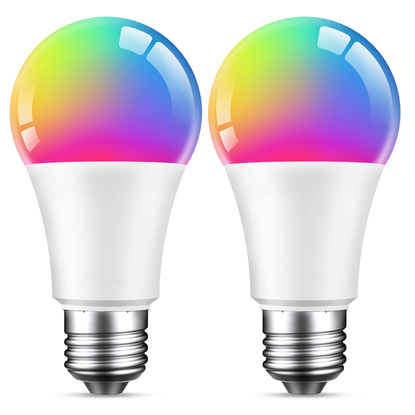 4Pack Smart Light Bulbs,Dimmable Color Changing LED WiFi Bulb,75W Energy-Saving 800 Lumens RGB Multicolor Light Bulbs Work with Alexa, Google Home,No Hub Required, 2.4GHz WiFi Only, Christmas Bulbs