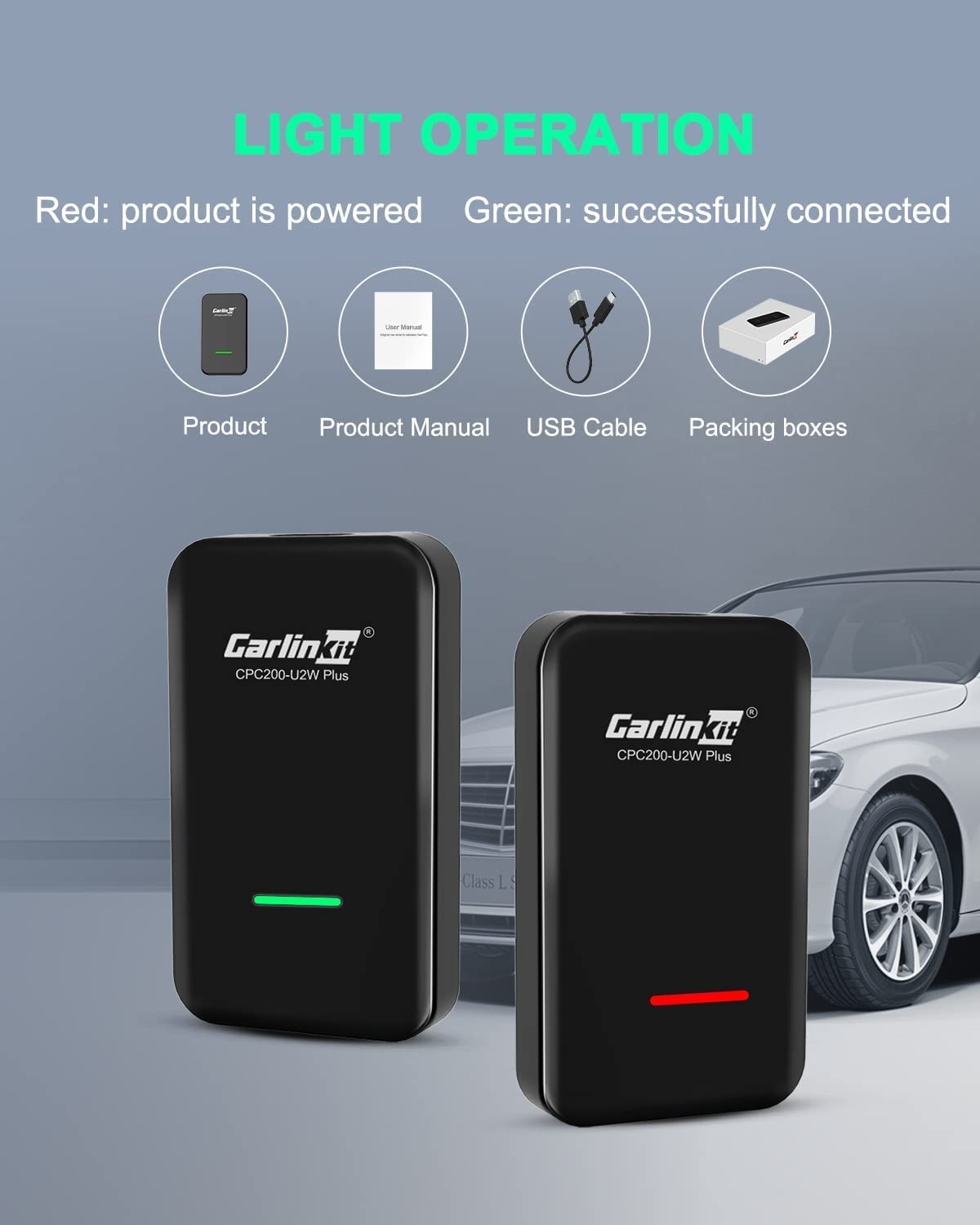Citreal Wireless CarPlay Adapter Compatible with Factory Wired CarPlay for iPhone 6 to13 Pro MAX, Plug&Play Easy Setup Wireless Adapter Dongle Convert Wired to Wireless car Play Black CPC200-U2W Plus