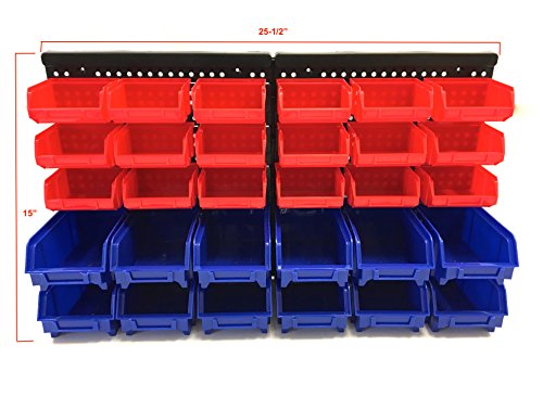 Plastic Storage Drawers – 42 Compartment Organizer – Desktop or Wall Mount Container, 10 Targets & MaxWorks 80694 30-Bin Wall Mount Parts Rack/Storage