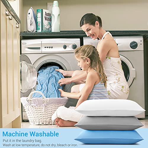 Avolare Cooling Pillow Cases, 2 Pack Arc-Chill Q-max>0.5 Cool Pillowcases for Hair Skin and Hot Sleepers, Soft Silky 20" x 30" Summer Pillow Cover with Zipper fit Standard & Queen Size Pillows - Blue