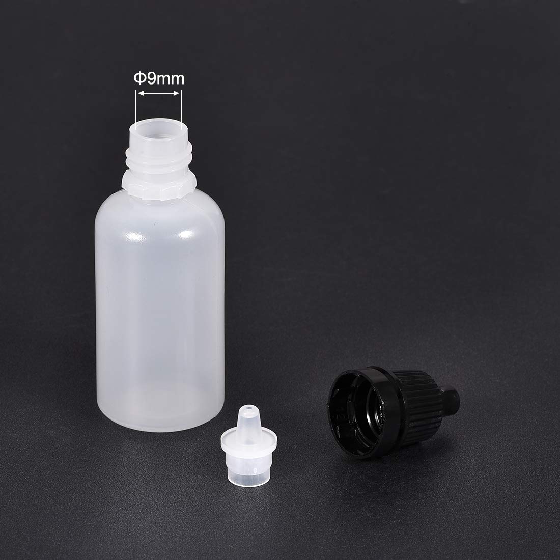 uxcell Plastic Dropper Bottles, 20ml/0.68 oz Empty Squeezable Dropper Bottle with Cap, Black, Pack of 20