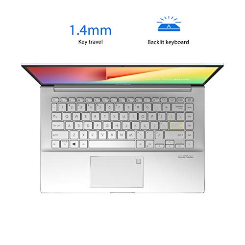 ASUS VivoBook S14 S433 Thin and Light Laptop, 14” FHD Display, Intel Core i5-1135G7 CPU, 8GB DDR4 RAM, 512GB SSD, Thunderbolt 3, Wi-Fi 6, Windows 10, AI Noise-Cancellation, Dreamy White, S433EA-DH51