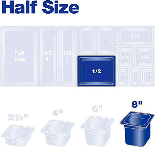 Carlisle FoodService Products 10223B07 StorPlus Half Size Food Pan, Polycarbonate, 8" Deep, Clear