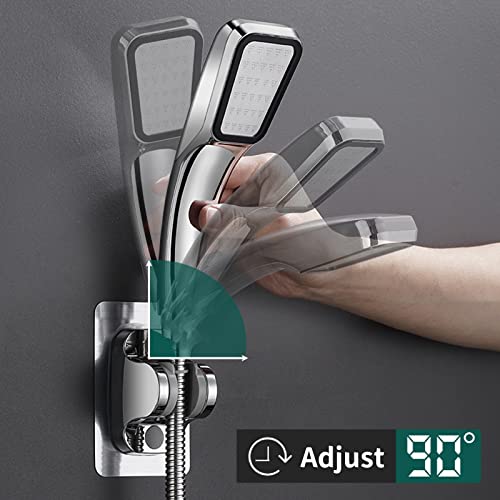 AMAGIANO Shower Head Holder Suction, Self-Adhesive Wall Mounted Shower Bracket Handheld Shower Head Holder,Adjustable Shower Head Holder(Chrome)