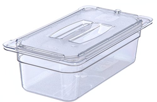 Carlisle FoodService Products Plastic Food Pan 1/3 Size 4 Inches Deep Clear