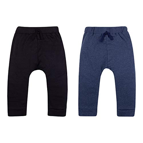 Lamaze Organic Baby Baby Boys' Pull on Jogger Pants, Black/Blue, 18 Months