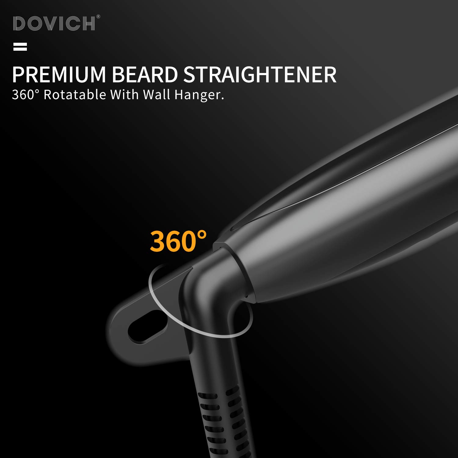3 in 1 Beard Straightener for Men, Dovich Ceramic Heating with Anti-Scald Straightening Comb, Adjustable Temperatures with Led Display Ioinc Straightening Brush, Portable Detangling & Styling.