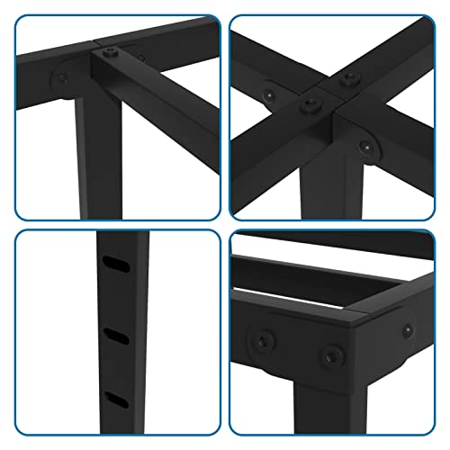 ANBLIZE Bed Frame Full Size with Heavy Duty Steel Slat,High Platform Metal Bed Frames,9-Leg Support 14 Inch Bedframe Easy Assembly Sturdy,Black