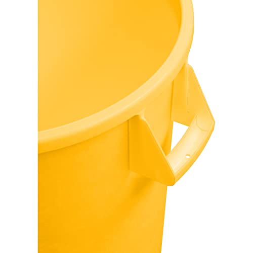 Carlisle FoodService Products Bronco Yellow 32 Gallon Round Waste Bin Trash Container - 84103204 - Pack of 4
